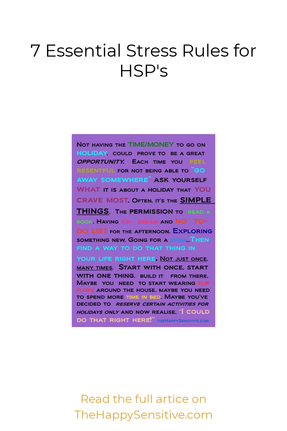 7 Essential Stress Rules for HSP's - The Happy Sensitive