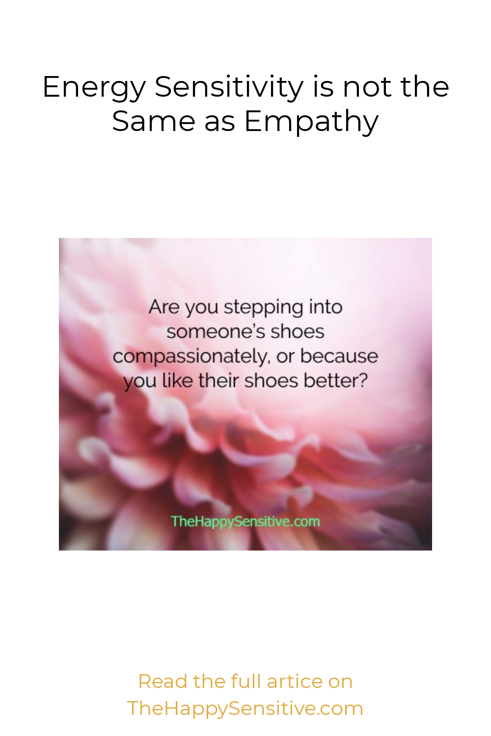Energy Sensitivity is not the Same as Empathy - The Happy Sensitive